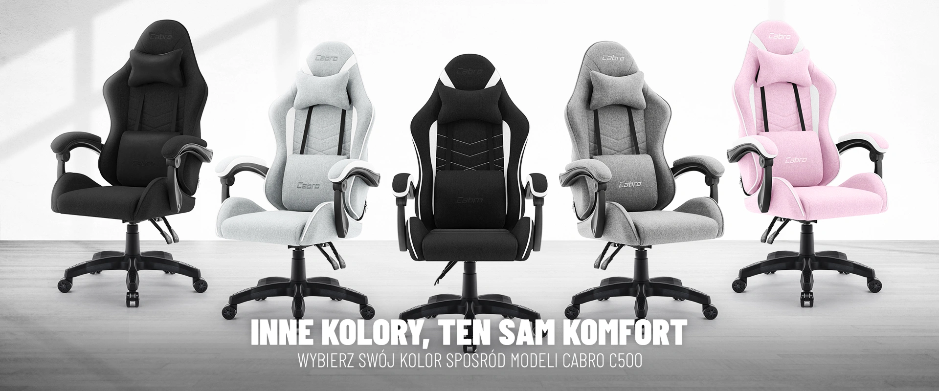 Fotel gamingowy Cabro C500 Szary- Biały Tkanina Sklep internetowy z ...
